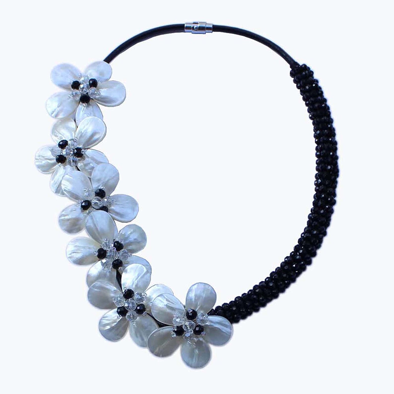 18'' Natural White Baroque Shell Flower With Pearl - Etsy