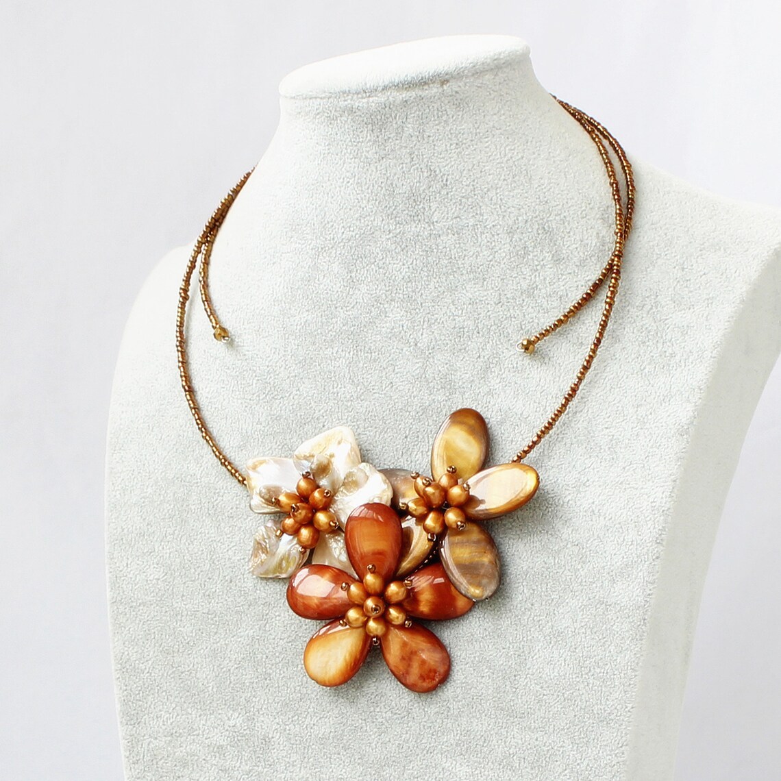 Baroque Shell Flower Necklace Choker Necklace Bib Necklace - Etsy