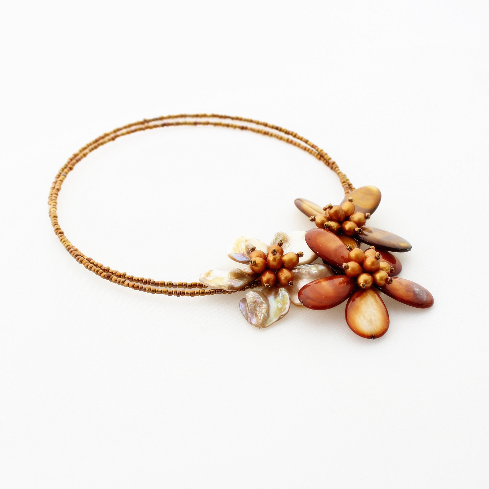 Baroque Shell Flower Necklace Choker Necklace Bib Necklace - Etsy