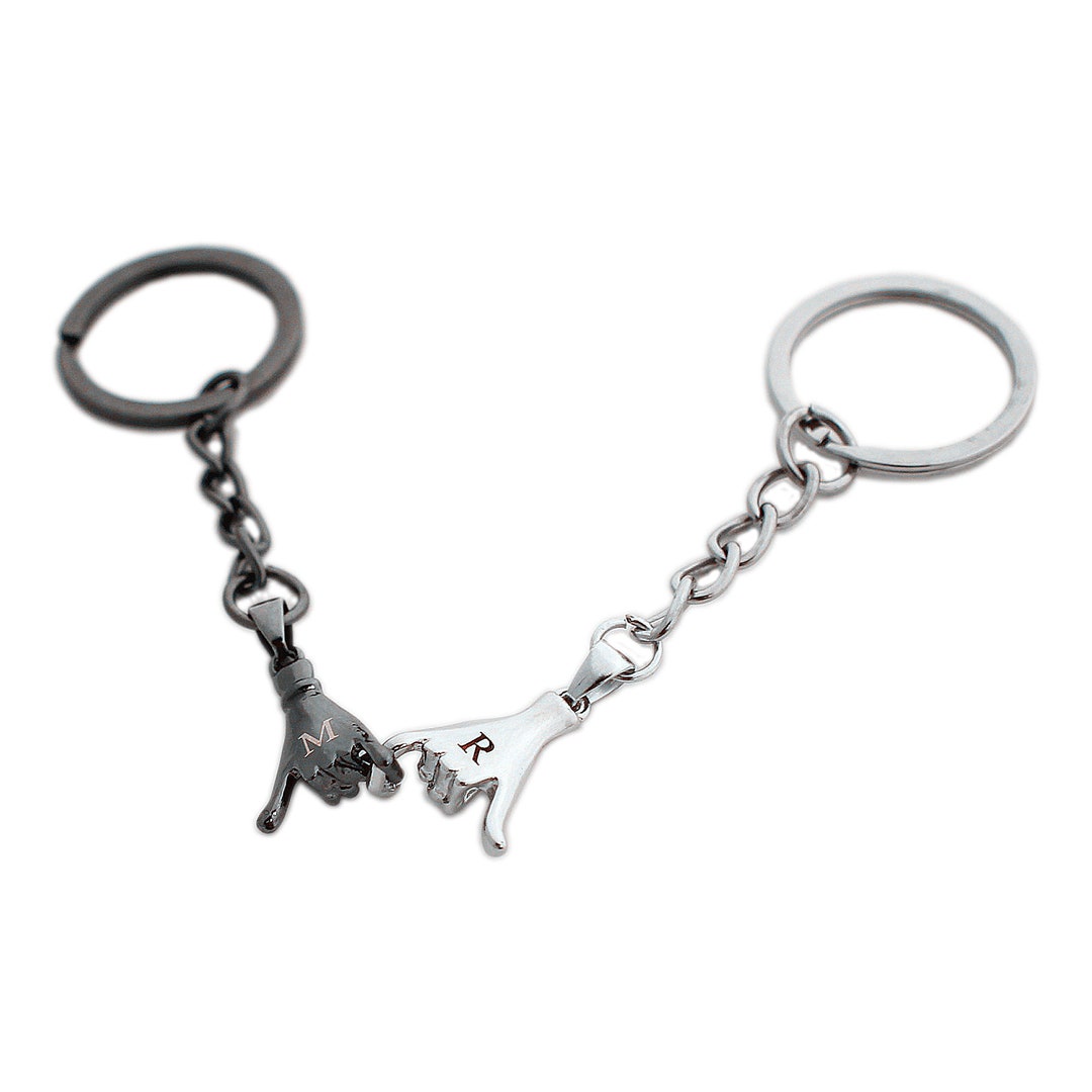 Set of 2 Pinky Promise Matching Couple Keychains Keychain for Best ...
