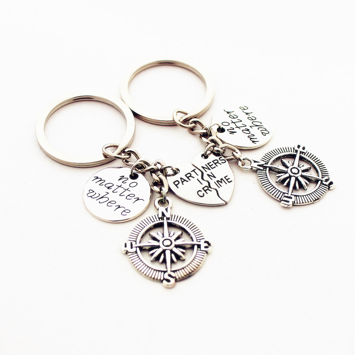 Set of 2 Keychains Partners in Crime Keychain BFF Gift - Etsy