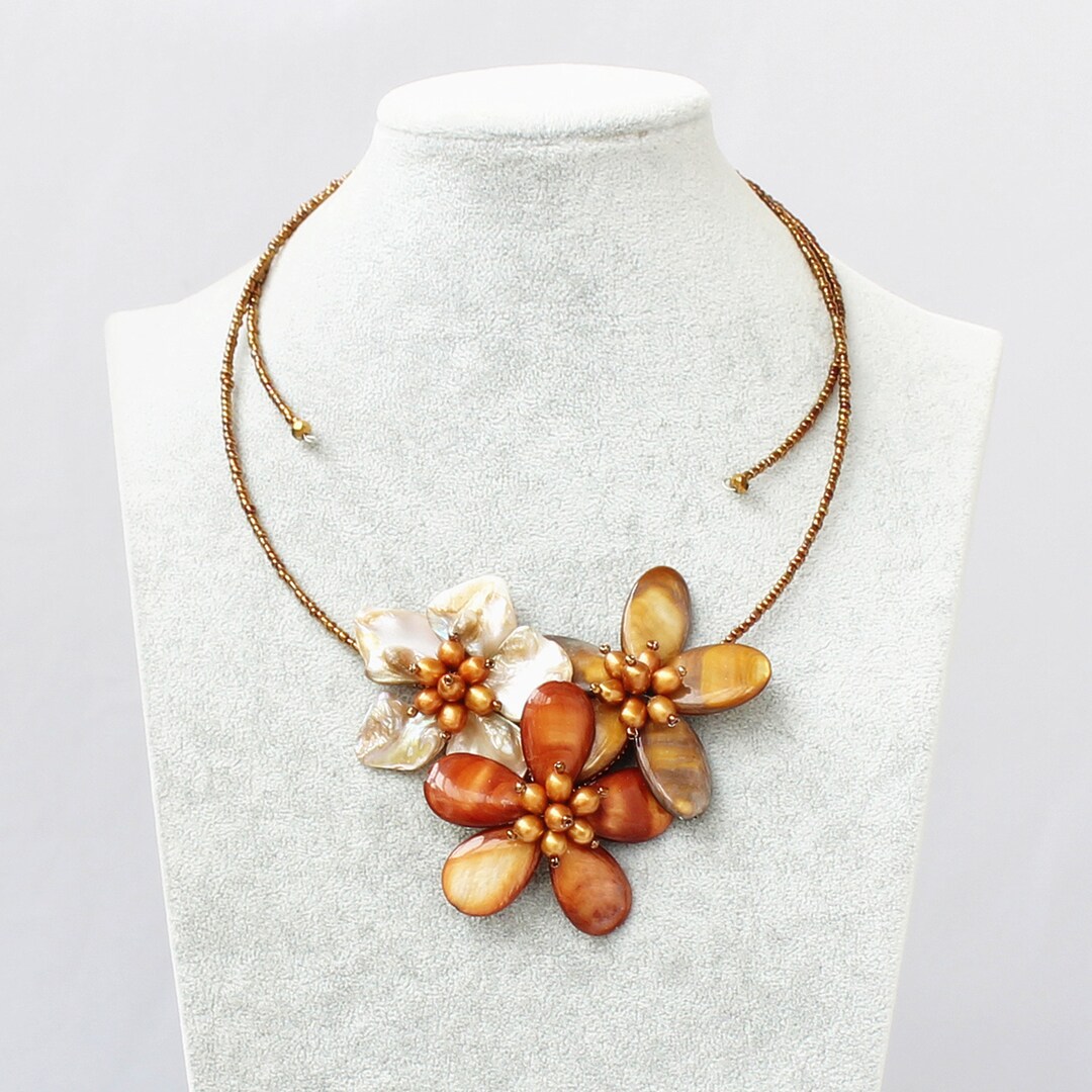 Baroque Shell Flower Necklace Choker Necklace Bib Necklace - Etsy