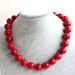 Red Turquoise Necklace 16mm Turquoise Bead Necklace Gift for Women ...