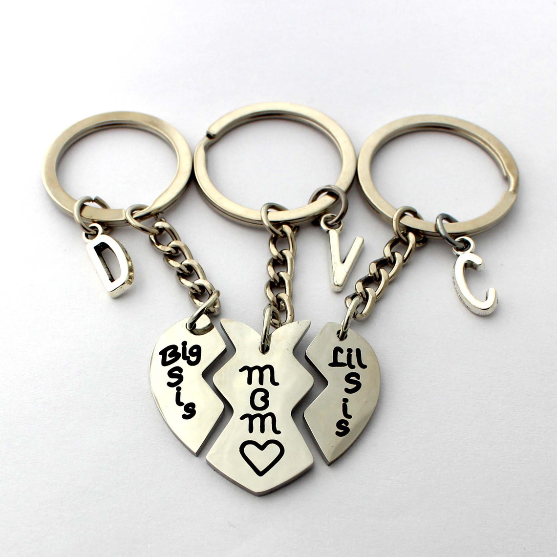 3PCS Personalization Initial Letter Mom Daughter - Etsy