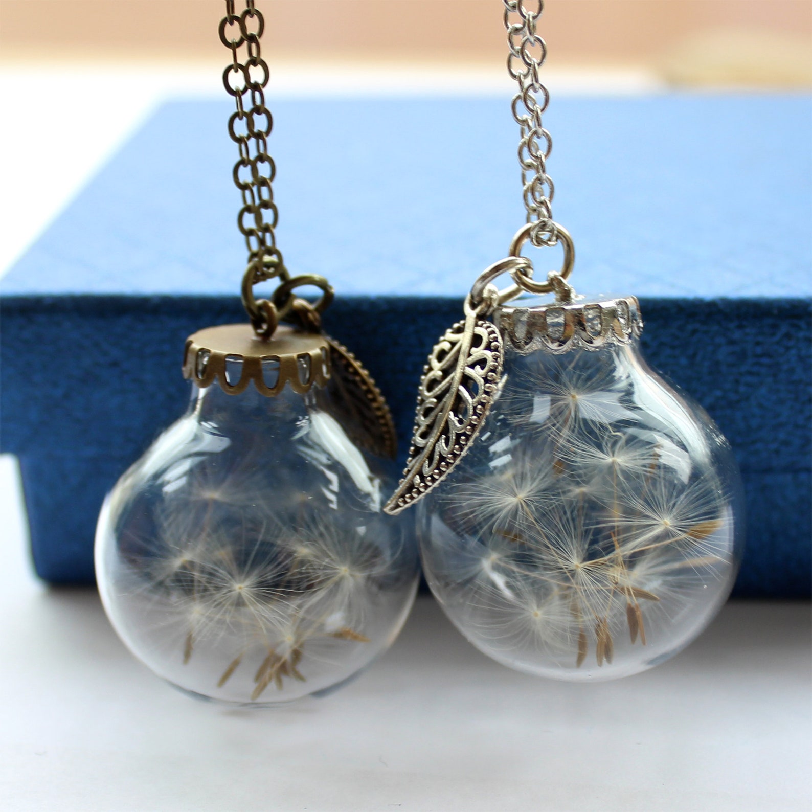 Real Dandelion Wish Necklace Dandelion Necklace Glass Globe - Etsy