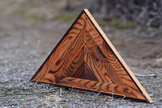 Handmade Recycled Wood Triangle Wall Art Geometric Unique | Etsy
