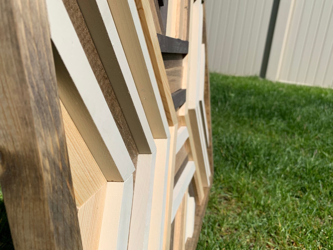 Handmade Angle Wood Wall Art Reclaimed Wood Modern Wall - Etsy