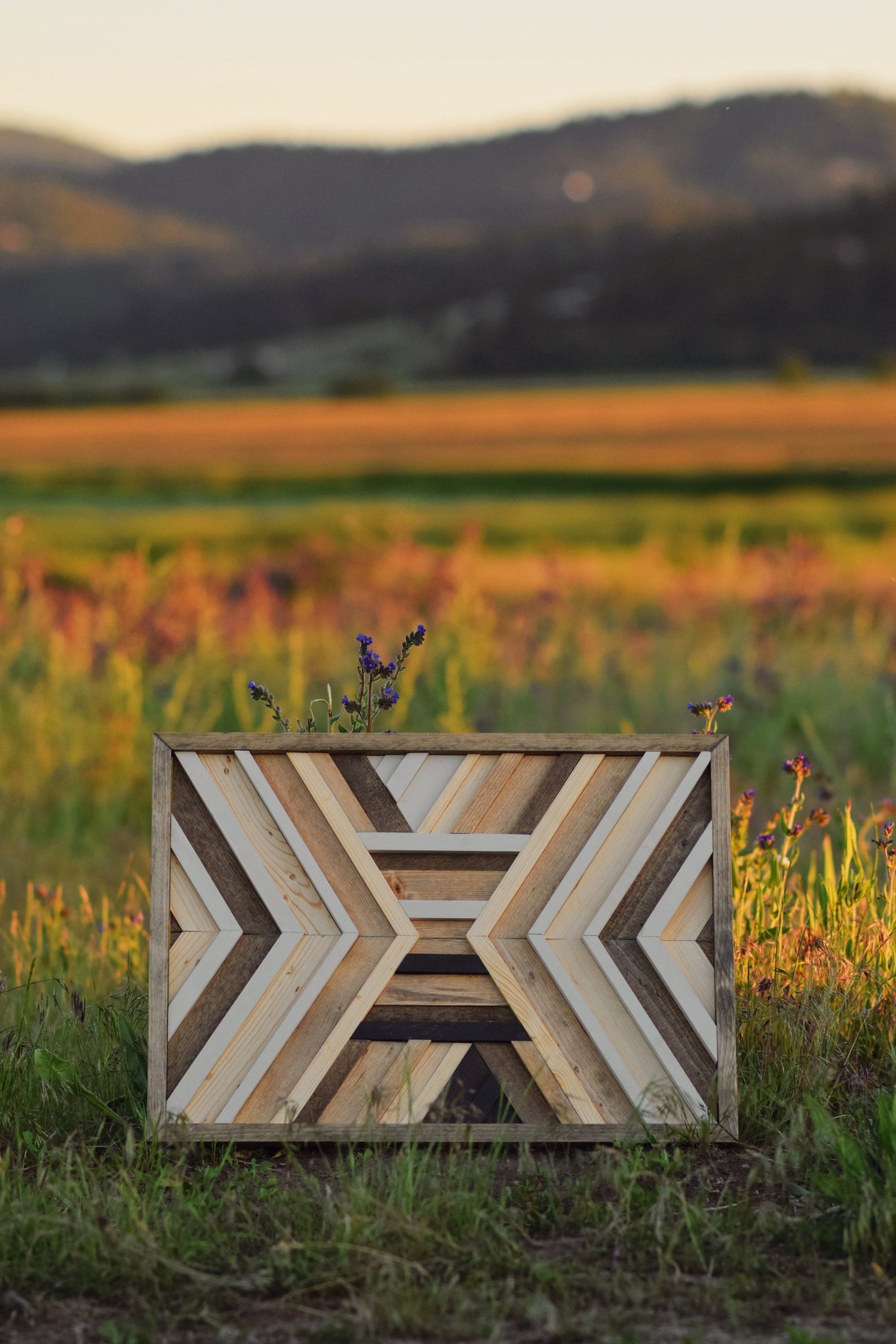 Handmade Angle Wood Wall Art Reclaimed Wood Modern Wall - Etsy