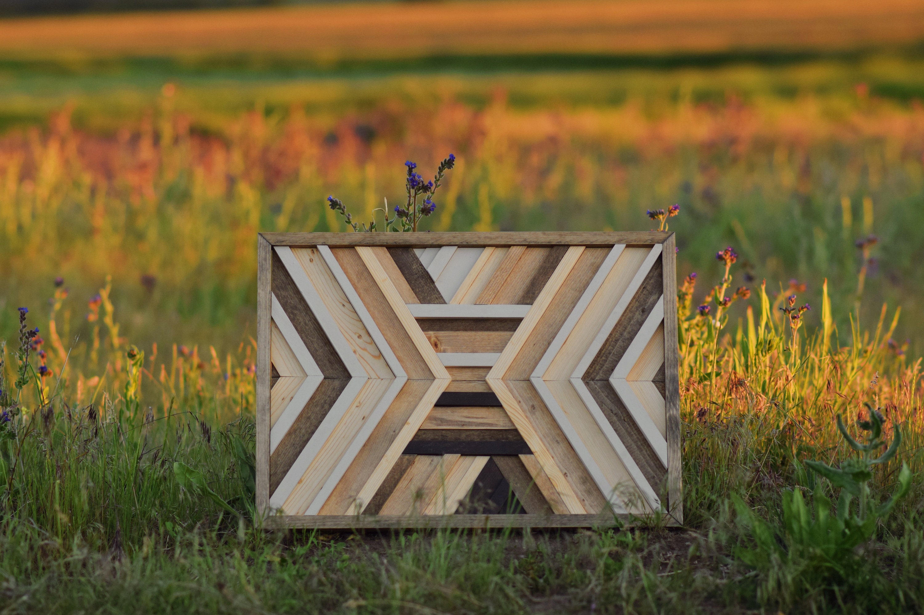 Handmade Angle Wood Wall Art Reclaimed Wood Modern Wall - Etsy