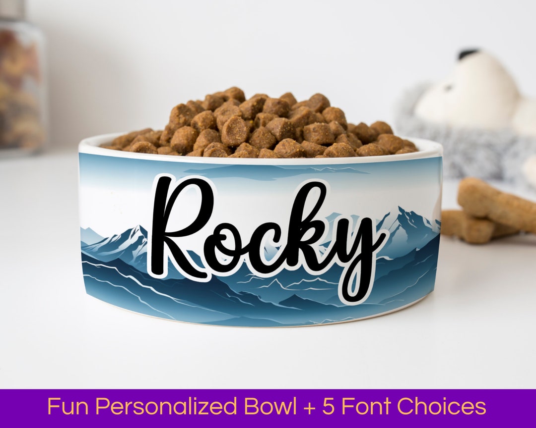 Personalized Dog Pet Cat Bowls, Blue Ridge Rocky Mountain Range ...