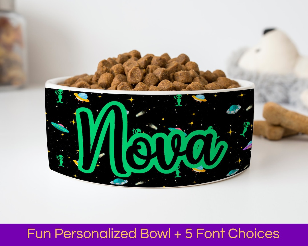 Aliens & Ufos Space Dog Cat Bowl, Personalized Dog Pet Cat Bowls ...