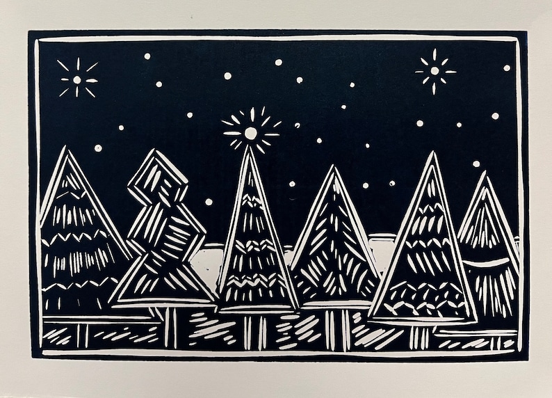 Handprinted Linocut Cards Pack With Envelopes - Etsy