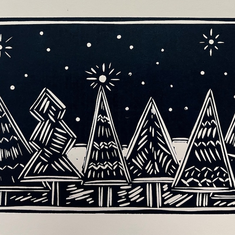 Linocut Cards - Etsy