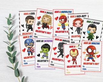 Superhero Valentine Cards - Etsy