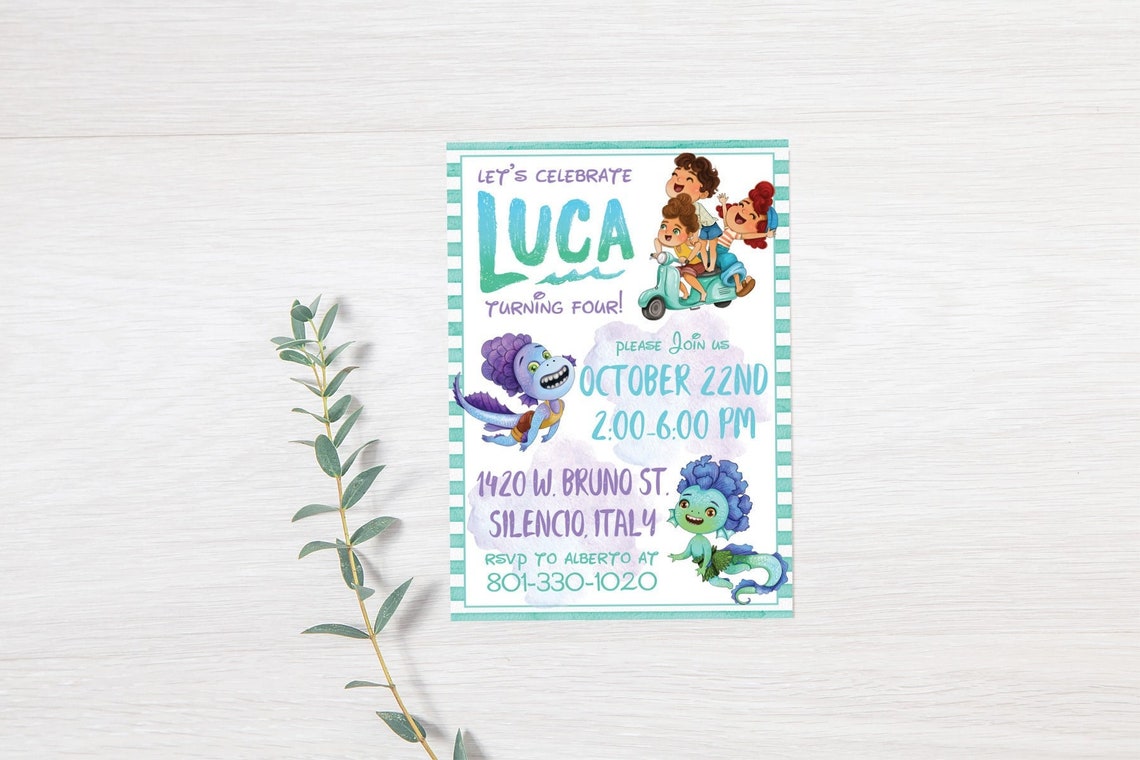 Luca Themed Birthday Party Invitation Luca Themed Birthday | Etsy