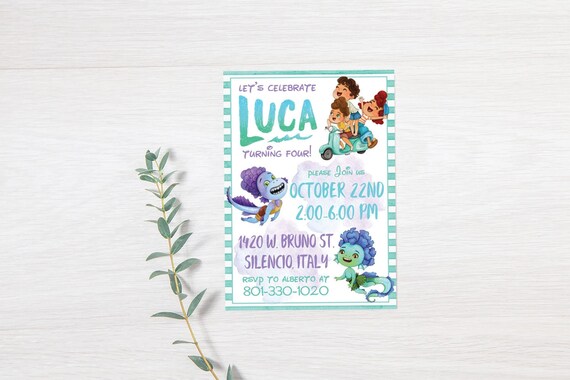 Luca Themed Birthday Party Invitation Luca Themed Birthday | Etsy