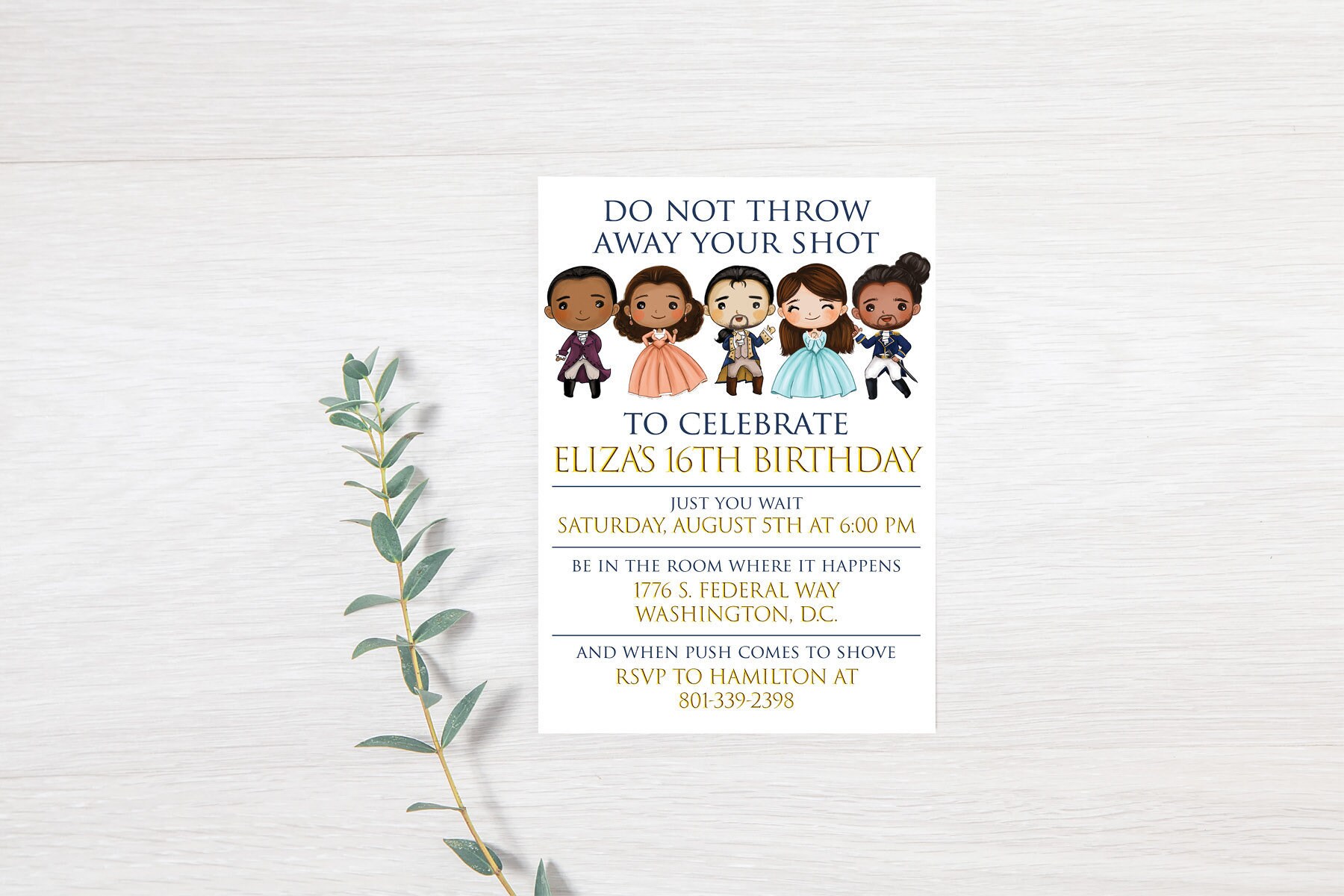 PRINTABLE Hamilton Birthday Party Invitation Hamilton Musical - Etsy Canada