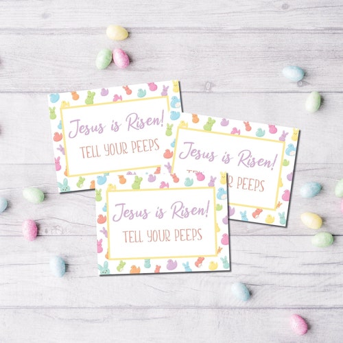 Easter Printable Tags He is Risen Tag Boho Rainbow Gift - Etsy