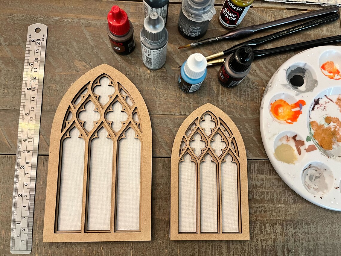 Miniature Gothic Cathedral Window Paint Kit, Gothic Church Medieval ...