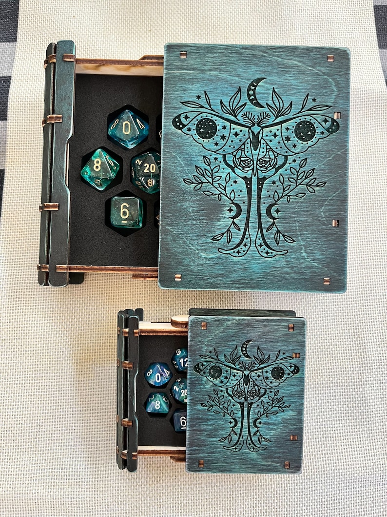 Lunar Butterfly Mini Dice Box Moon Moth Lunar Beetle Dice - Etsy