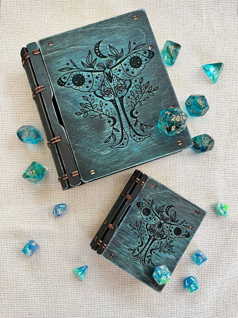 Lunar Butterfly Mini Dice Box Moon Moth Lunar Beetle Dice - Etsy