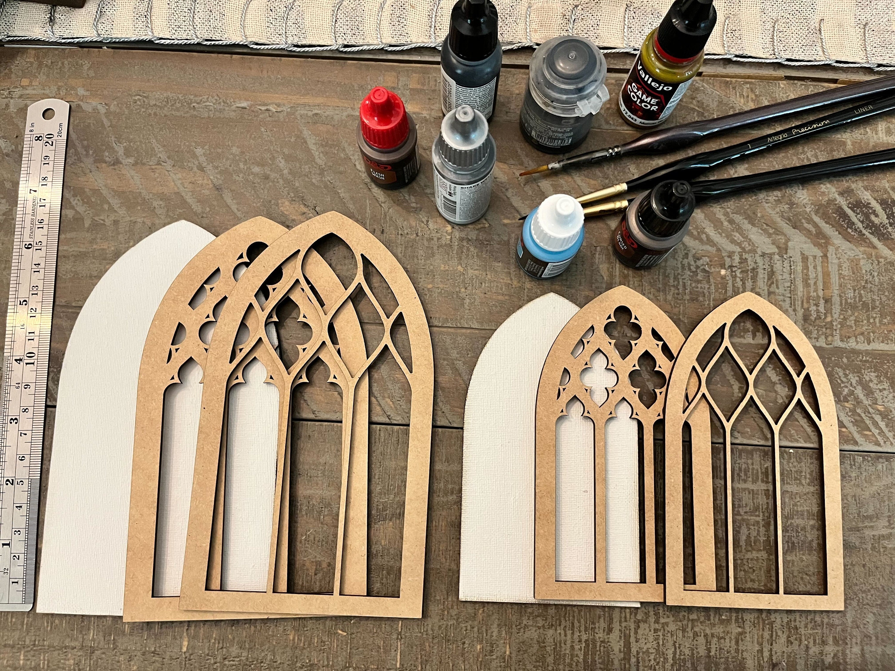 Miniature Gothic Cathedral Window Paint Kit, Gothic Church Medieval ...