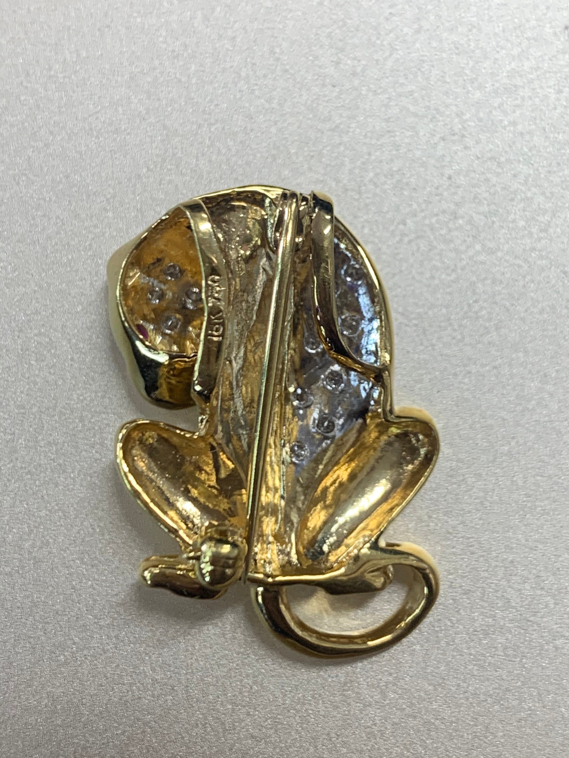 Very Beautiful 18K Gold Leopard Pin/pendant With Rubies and - Etsy