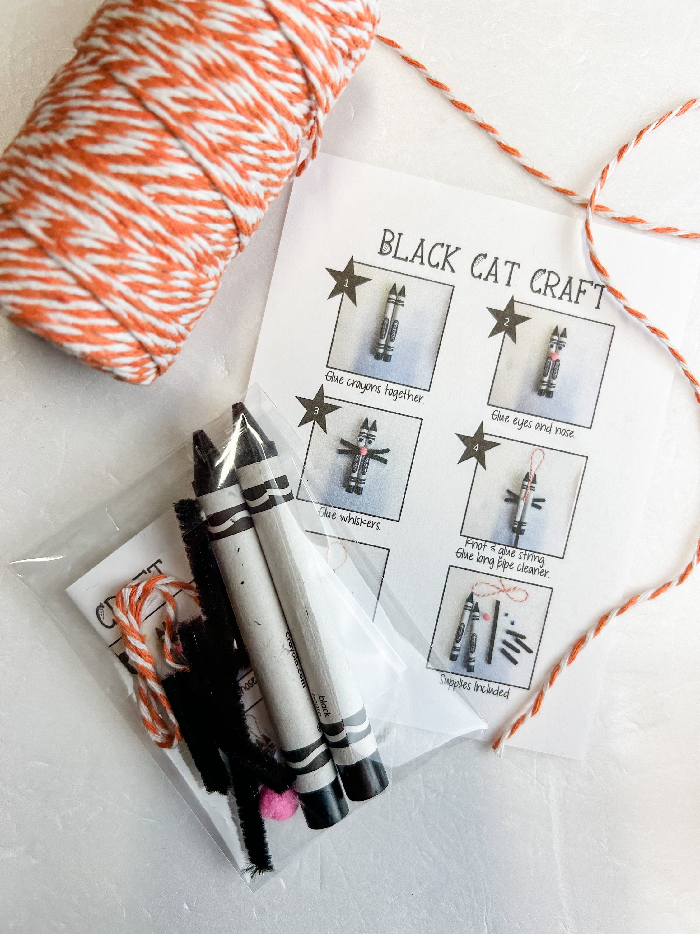 Black Cat Craft Kit, Preschool Halloween Craft, DIY Halloween ...