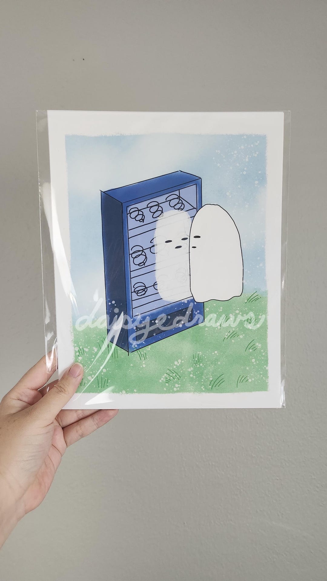 Ghost at a Vending Machine Art Print | Matte Art Print - Etsy