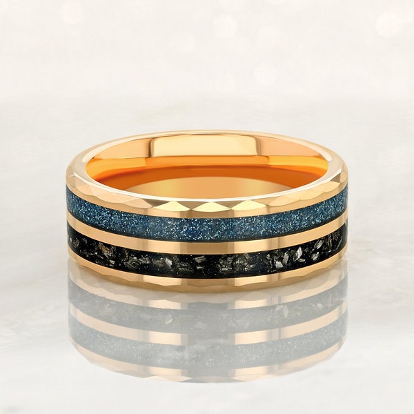 Wooden and Meteorite Ring - Etsy