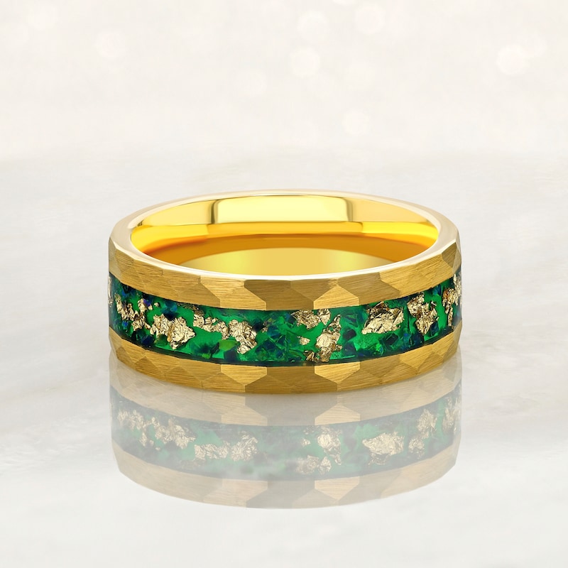 Green Tungsten Ring - Etsy