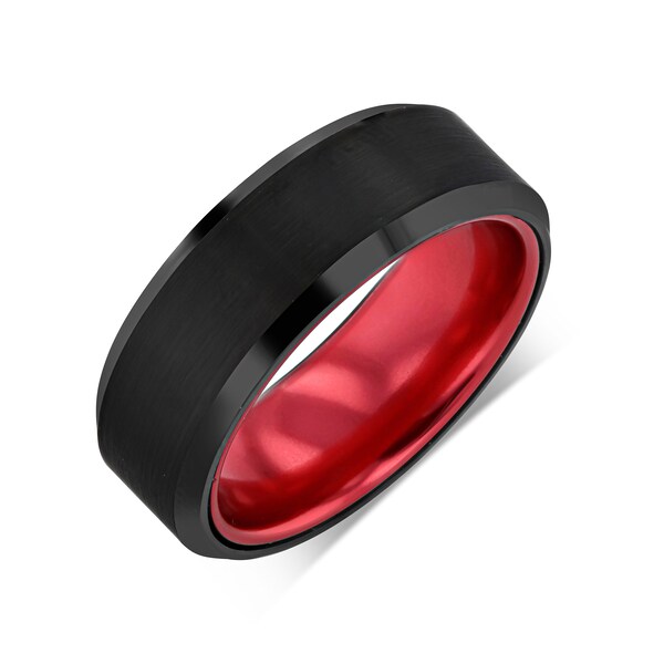 Black and Red Ring - Etsy