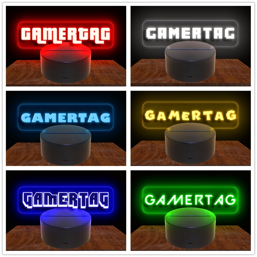 275001a Personalised Gamertag Custom Made Neon Gamer Tag Streamer Night ...