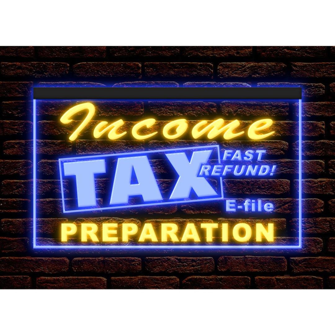 Income Tax Preparation LED Neon Sign, E-file Ready Illuminated Decor ...