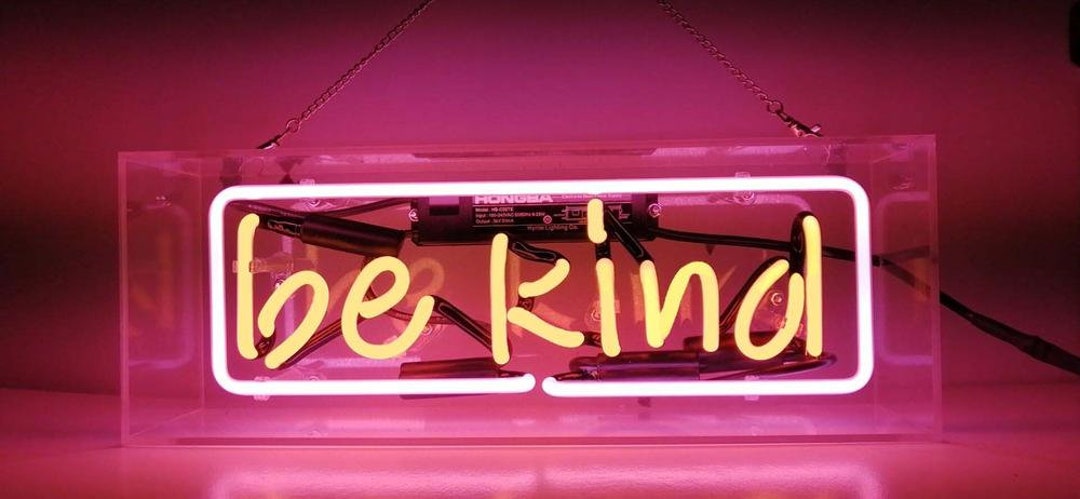 Boxneon0001 Be Kind Neon Sign With Acrylic Box Home Party Wall Decor - Etsy