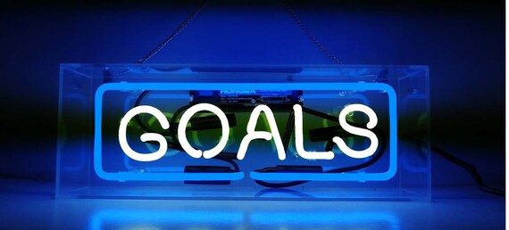 Boxneon0007 GOALS Neon Sign With Acrylic Box Home Party Wall - Etsy