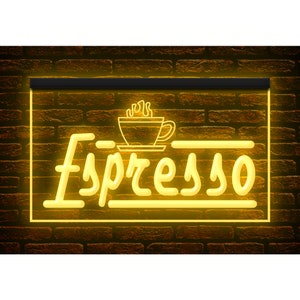 Espresso Coffee Shop Cafe Illuminated Decor Display Light Neon Sign ...
