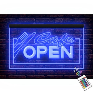 110006 Cafe Open Restaurant Bar Business Coffee Shop Display LED Light ...