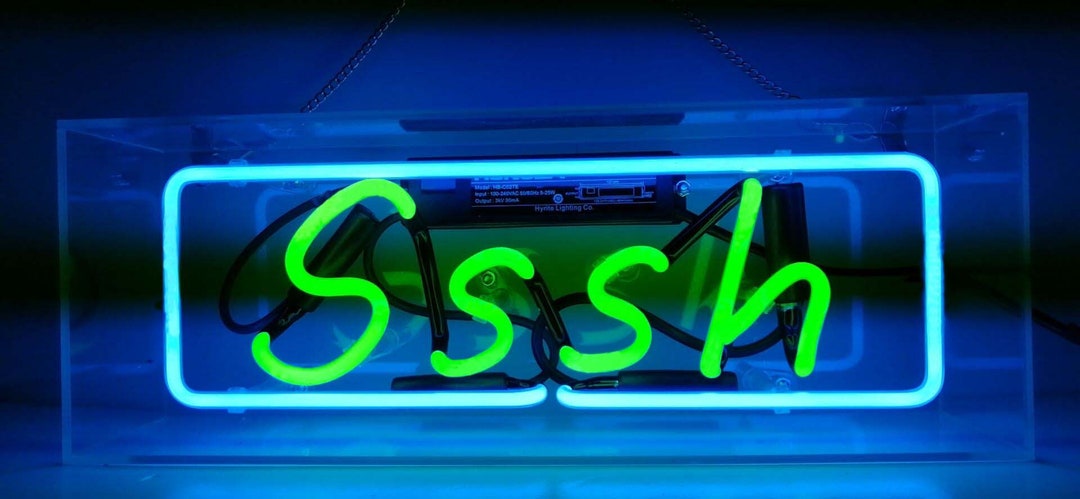 Boxneon0010 Sssh Neon Sign With Acrylic Box Home Party Wall - Etsy