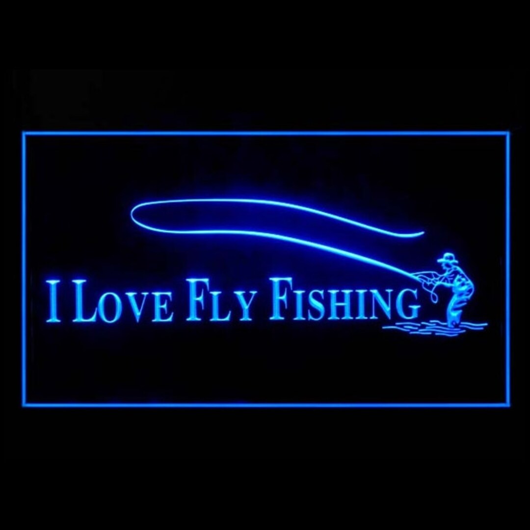 230027 I Love Fly Fishing Fish Parts Shop Store Open Decor Display LED ...