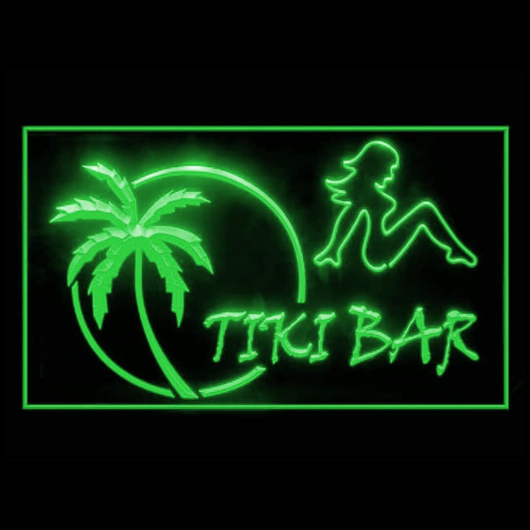 170009 OPEN TIKI Bar Pub Man Cave Home Decor Display LED Night Light ...
