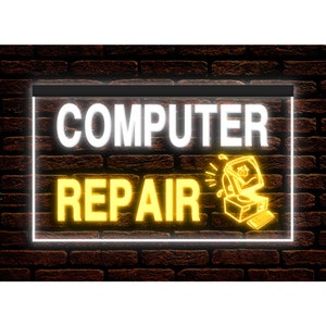 DC130003 Computer Repair Shop Store Center Home Decor Display LED Night ...