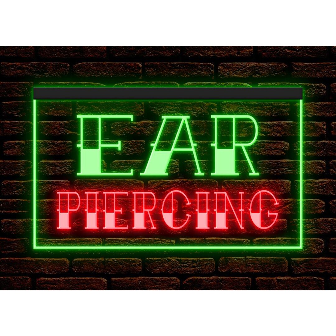 Ear Piercing Tattoo Studio Shop Store Workshop Illuminated Display ...