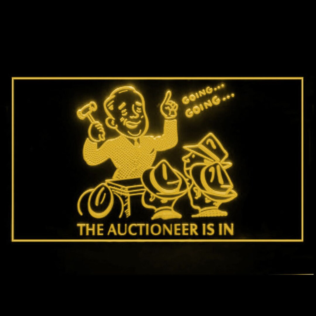 190185 Auctioneer is in Auction Going Going Shop Store Open Display LED ...