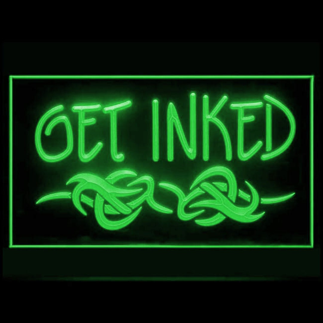 100010 Get Inked Tattoo Piercing Studio Shop Store Display LED Light ...