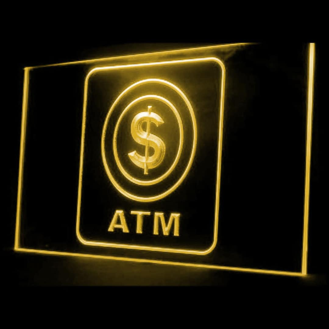 190001 OPEN ATM Money Machine Automated Decor Displays LED Light Neon ...
