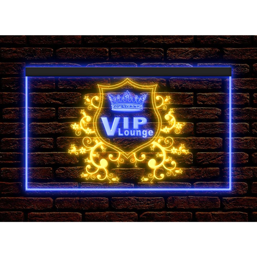 VIP Lounge Club Bar Pub Illuminated Decor Display Light Neon Sign Dual ...