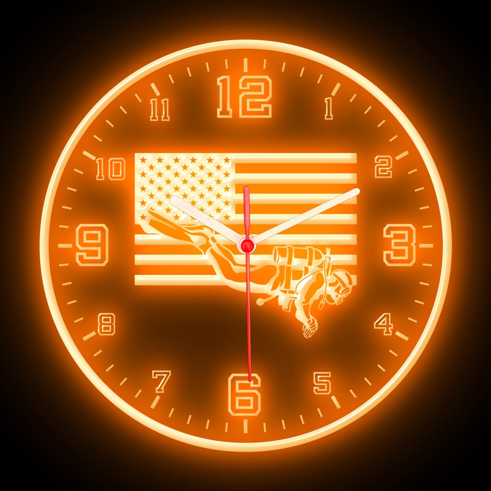 25ck1155 US Flag Diver Home Decor Dive Diving Fishing Ocean Shop ...