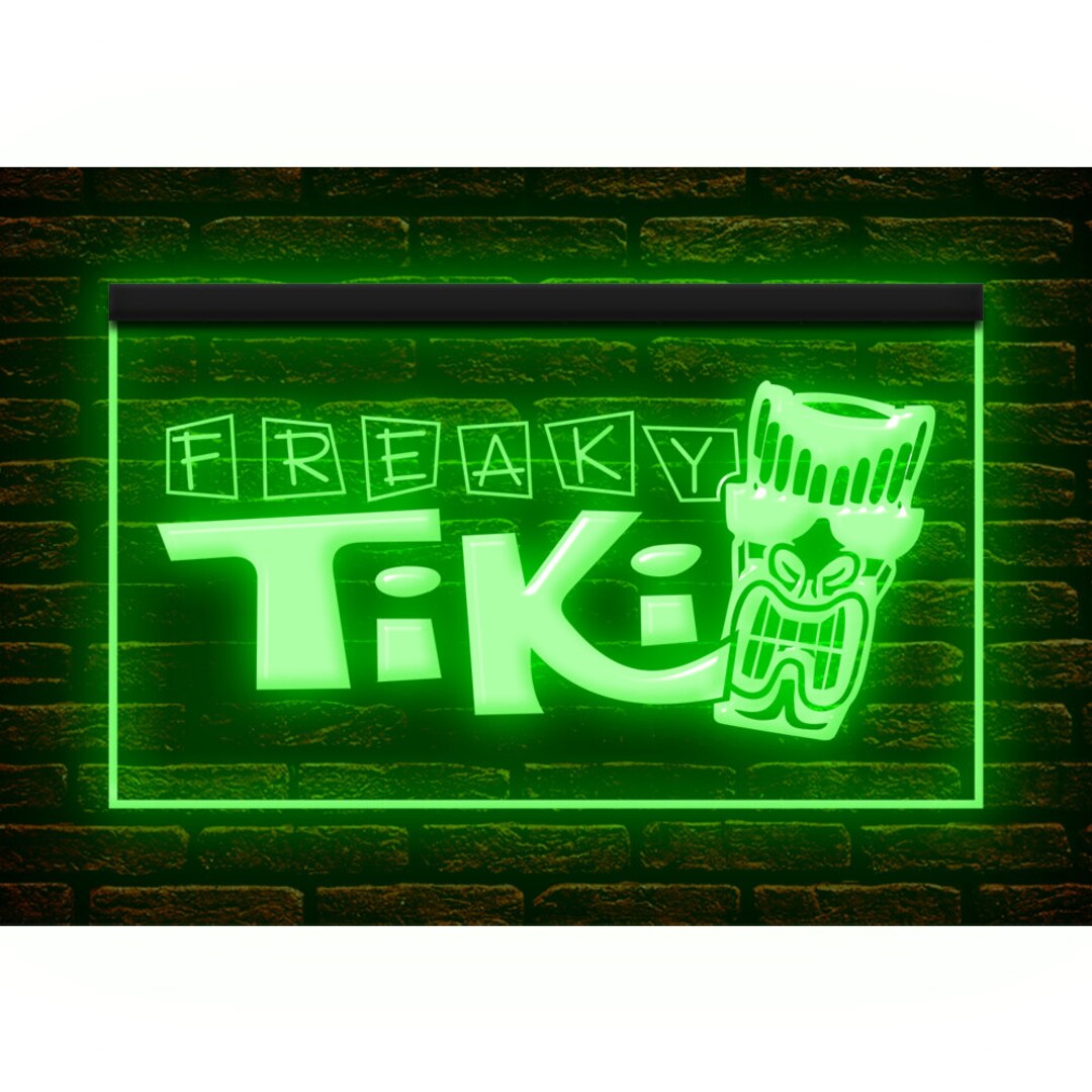 170075 Freaky Tiki Bar Mask Pub Beer Open Home Decor Display LED Light ...