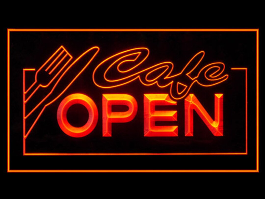110006 Cafe Open Restaurant Bar Business Coffee Shop Display LED Light ...